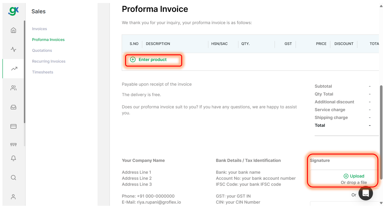 Tutorial: How to create Proforma Invoices - GrofleX